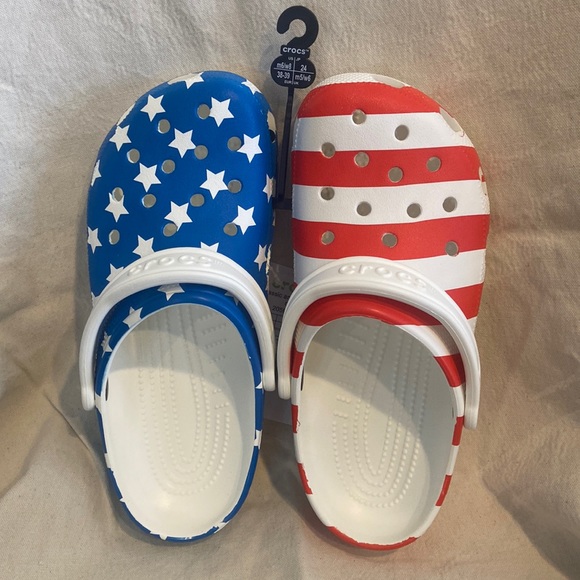 CROCS | Shoes | Crocs American Flag Design Unisex Womens Size 8mens ...